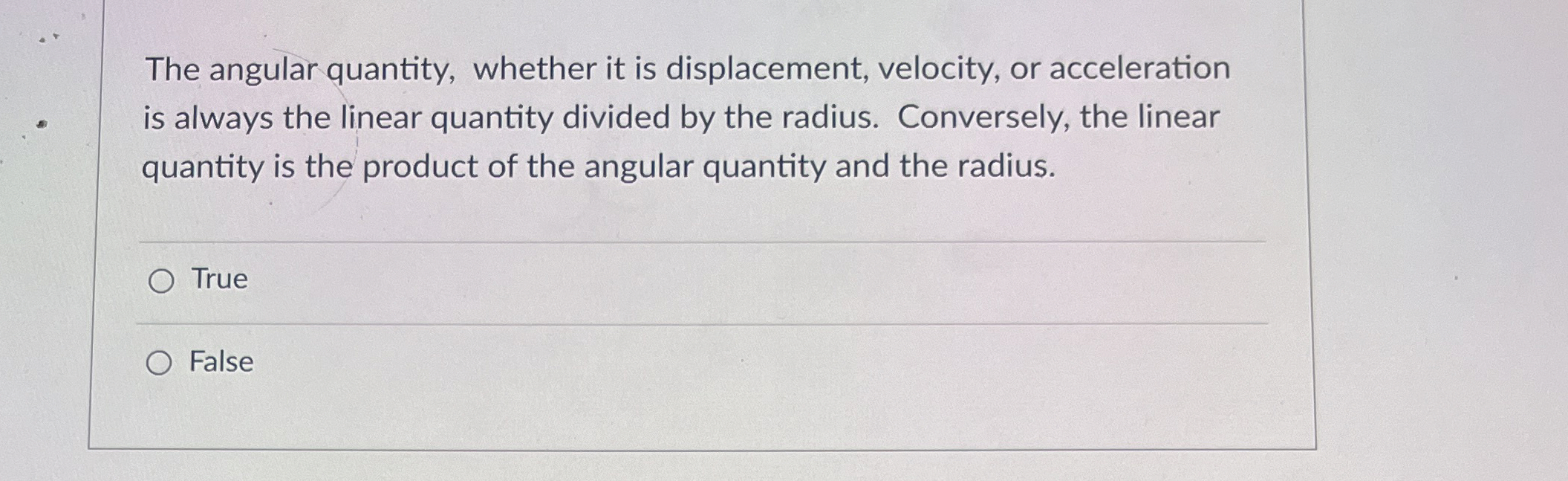 Solved The angular quantity, whether it is displacement, | Chegg.com