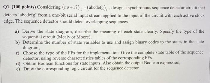 Solved Q1. (100 points) Considering (no+17) = (abcdefg),, | Chegg.com