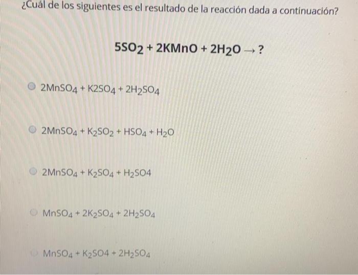 Solved ¿Cuál de los siguientes es el resultado de la | Chegg.com