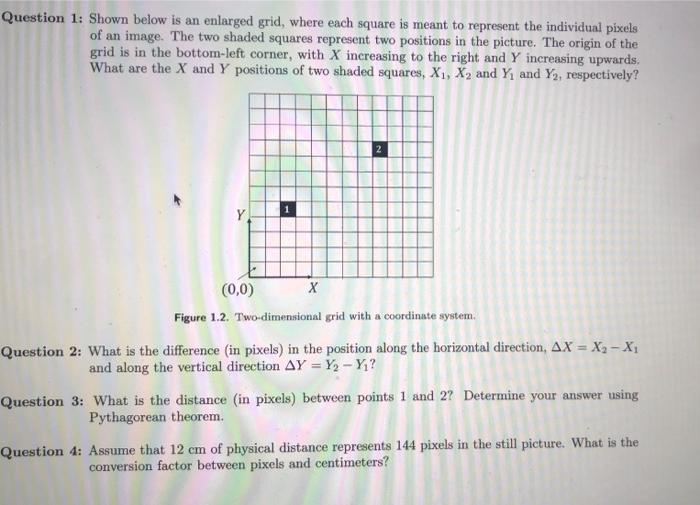 Solved Question 1: Shown below is an enlarged grid, where | Chegg.com