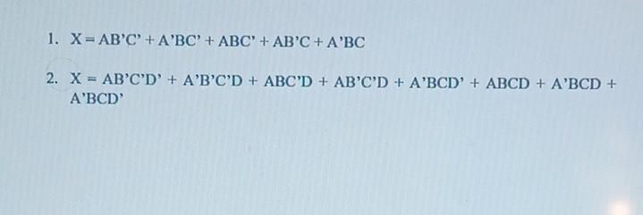 Solved Finding the minimum Boolean Expression in Sum of the | Chegg.com