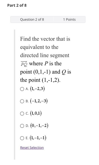 Solved Find the vector that is equivalent to the directed | Chegg.com