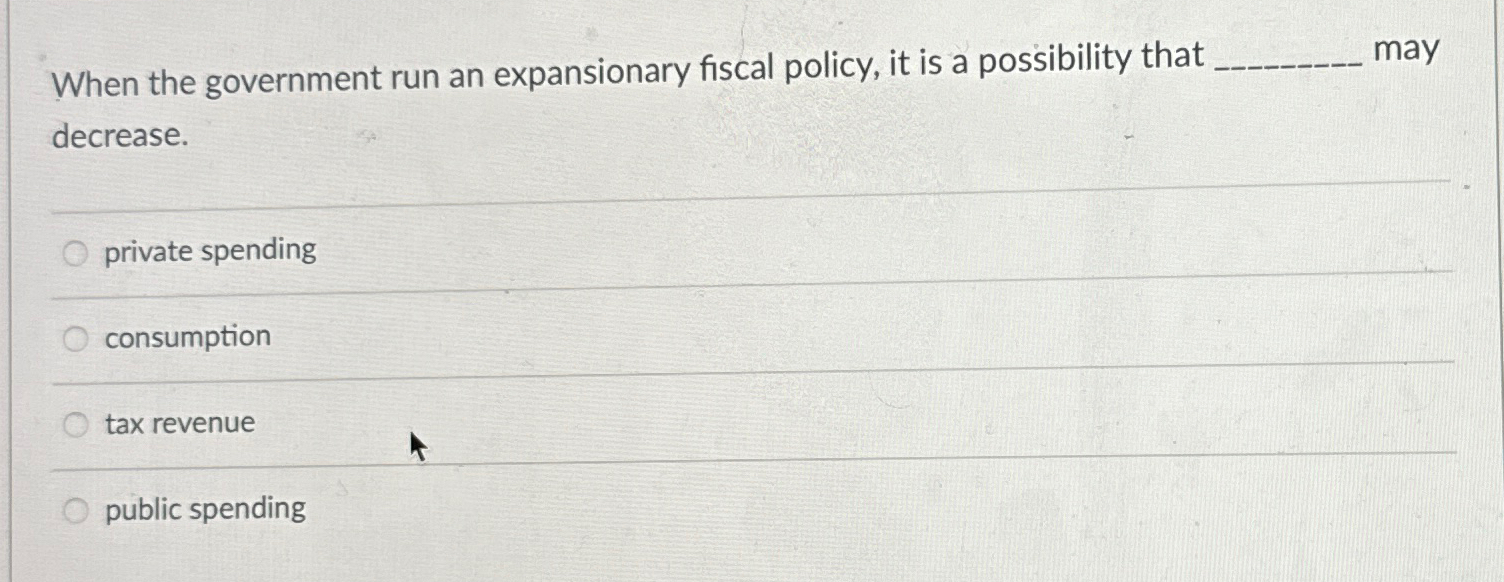 Solved When the government run an expansionary fiscal | Chegg.com