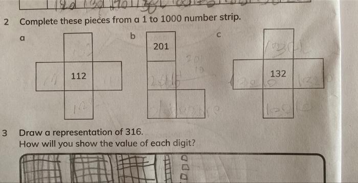 Solved Complete these pieces from a 1 to 1000 number strip. | Chegg.com