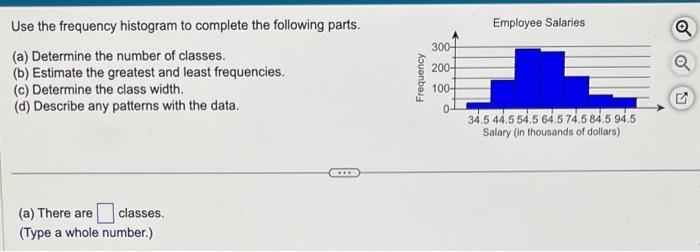 Solved Use the frequency histogram to complete the following | Chegg.com