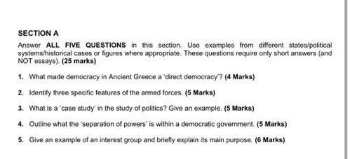 SECTION AAnswer ALL FIVE QUESTIONS in this section. | Chegg.com