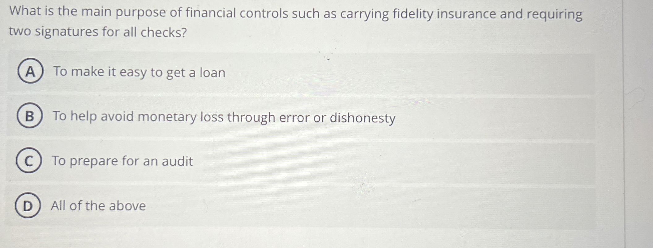 Solved What is the main purpose of financial controls such | Chegg.com