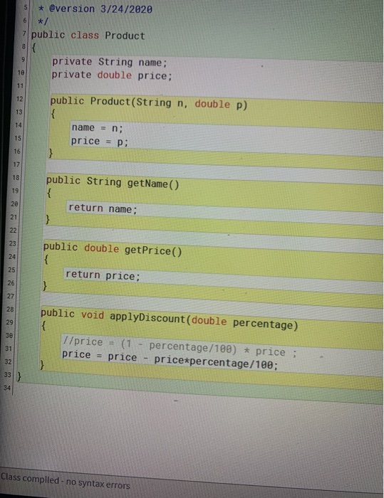 Solved Java Bluej Modify The Main Method In The Product To