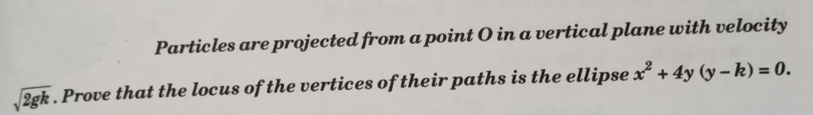 [Solved]: Particles are projected from a point O in a v