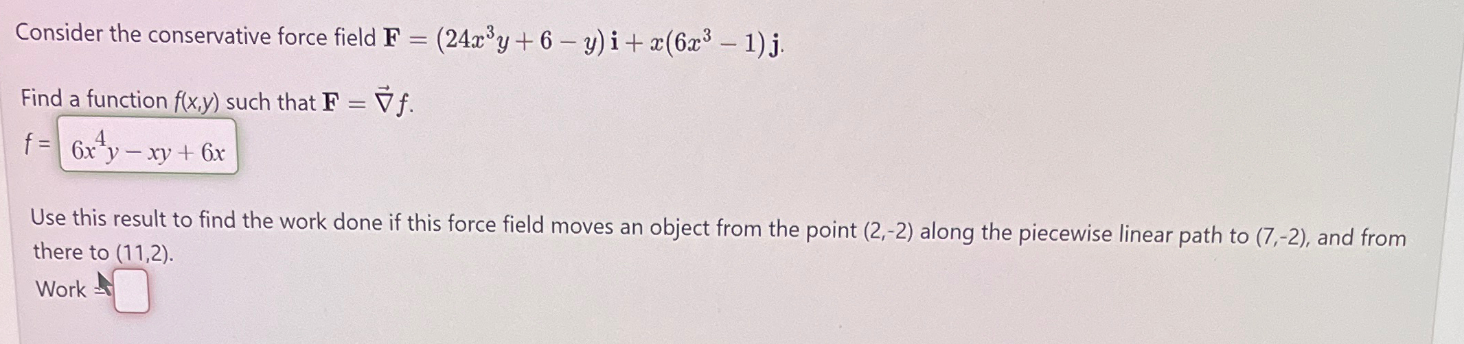 Solved Consider the conservative force field | Chegg.com