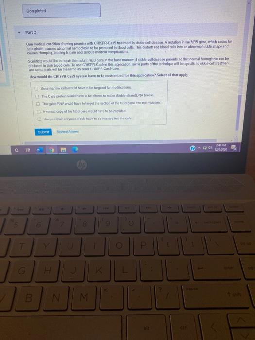 Solved Completed Part C One medical condition showing | Chegg.com