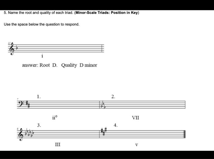 5. Name the root and quality of each triad. | Chegg.com