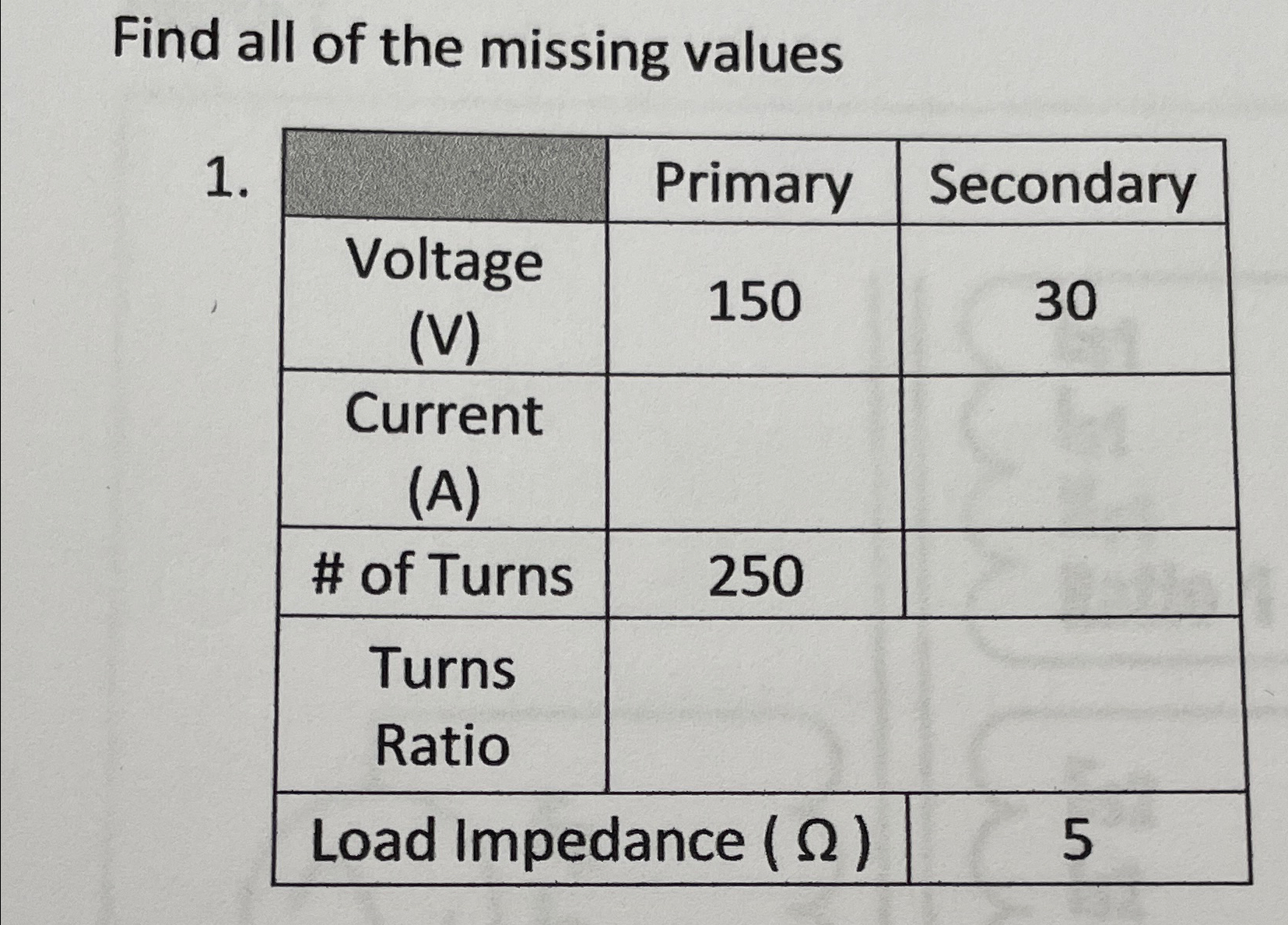 Solved Find all of the missing | Chegg.com