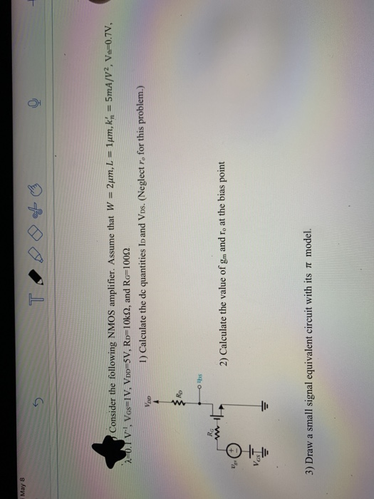 Solved May 8 'S TODOAB Consider the following NMOS | Chegg.com