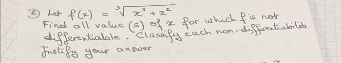 Solved Its non-differentiable at x=0 and -1 but how do I | Chegg.com