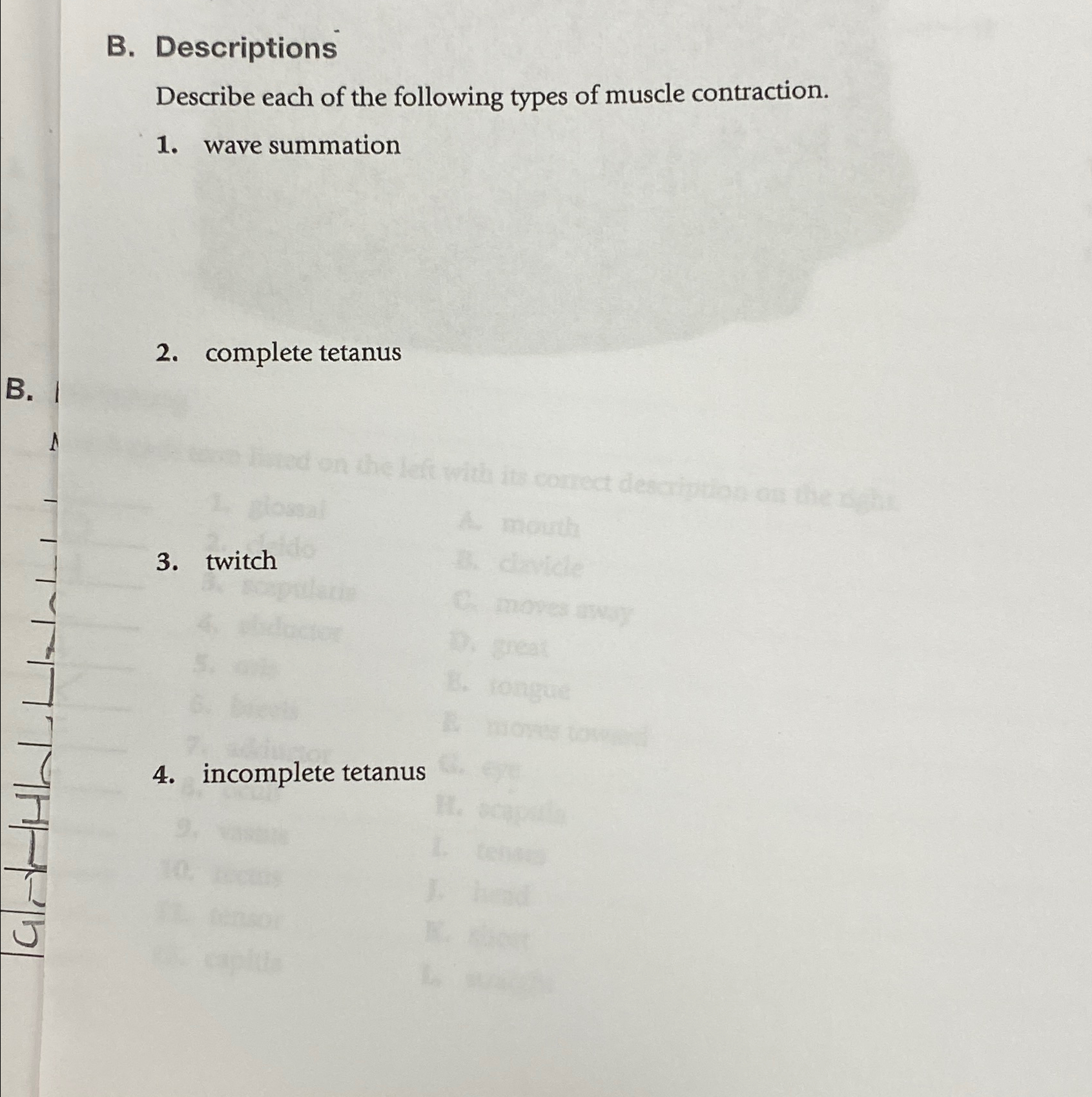 Solved B. ﻿DescriptionsDescribe each of the following types | Chegg.com