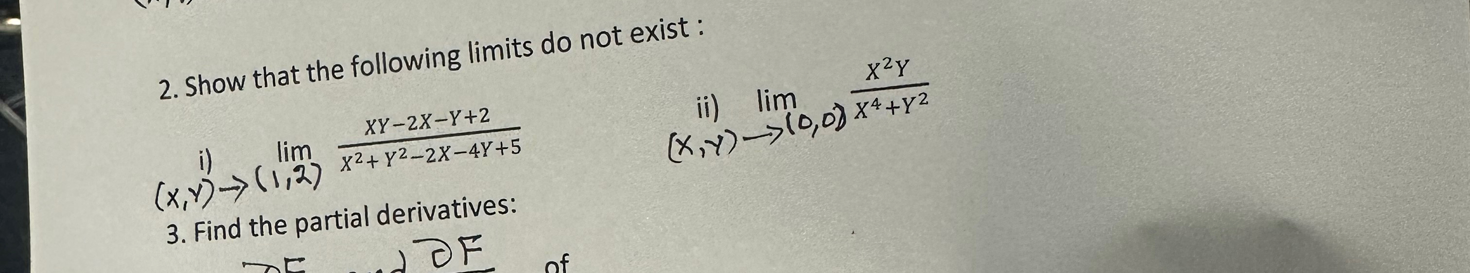 Solved Show that the following limits do not | Chegg.com