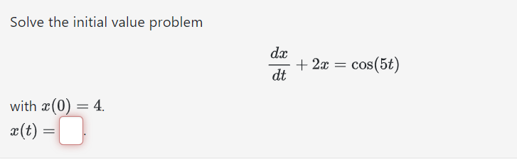 Solved Solve the initial value problemSolve the initial | Chegg.com