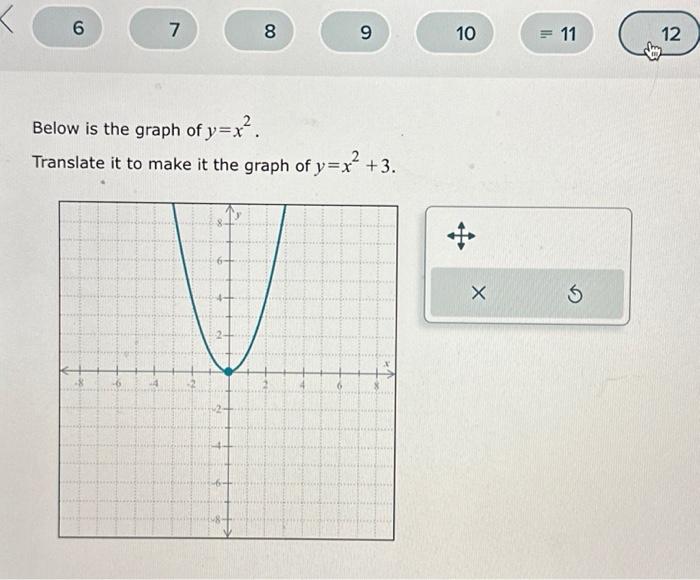 Solved Below is the graph of y=x2. Translate it to make it | Chegg.com