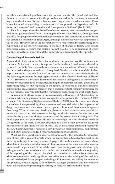 Solved Refer to the "GHOST WRITING OF RESEARCH PAPERS" note | Chegg.com