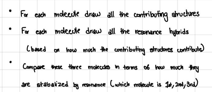 Solved For each molecule draw all the contributing | Chegg.com