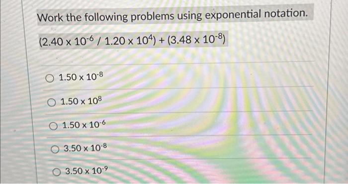 Solved Work the following problems using exponential | Chegg.com