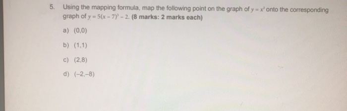 Solved 5. Using the mapping formula, map the following point | Chegg.com