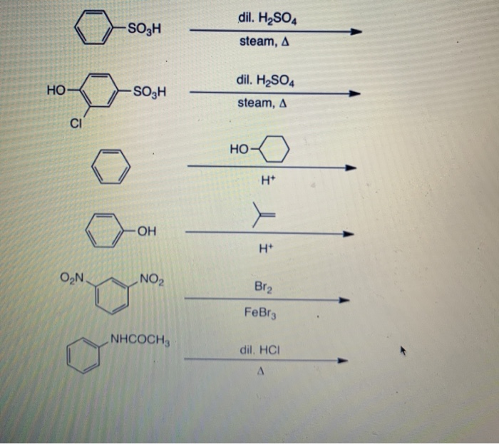 Solved dil. H2SO4 -SOZH steam, A SO3H dil. H2SO4 steam, A | Chegg.com