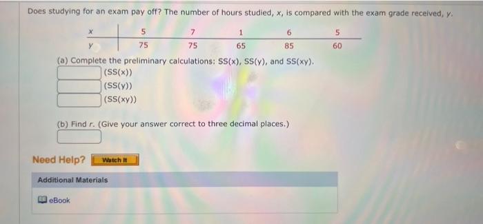 Solved (a) Complete the preliminary calculations: SS(x), | Chegg.com