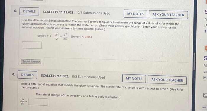 Alternating Series Estimation Theorem