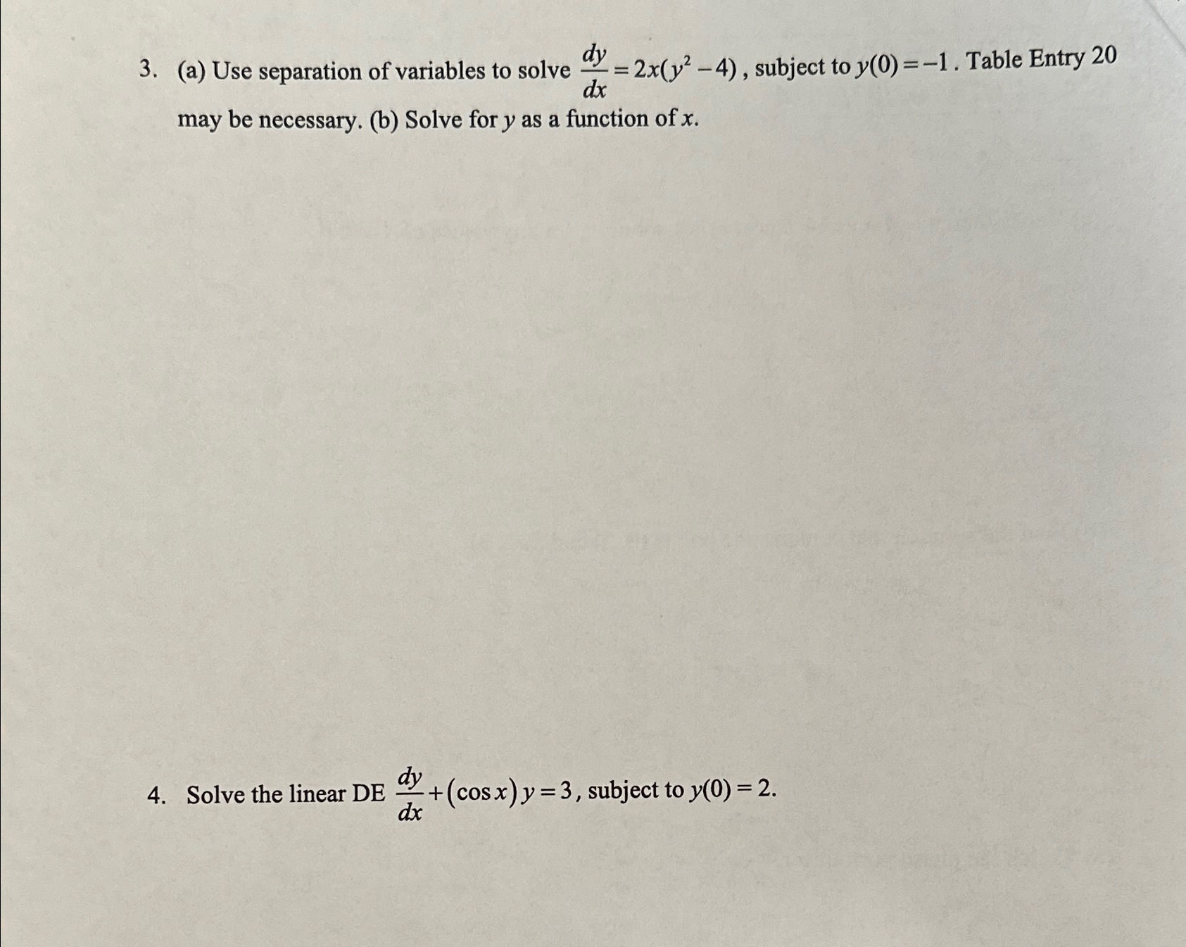 Solved (a) ﻿Use separation of variables to solve | Chegg.com