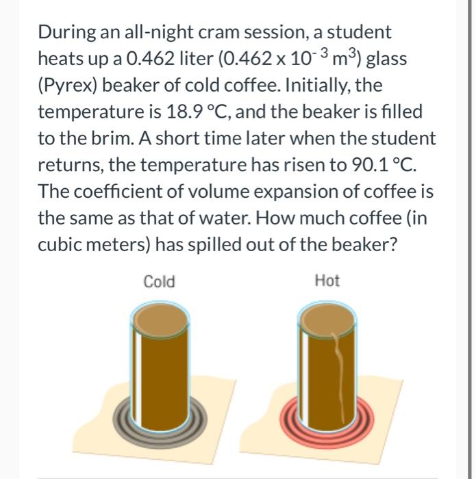 Solved During an all-night cram session, a student heats up | Chegg.com