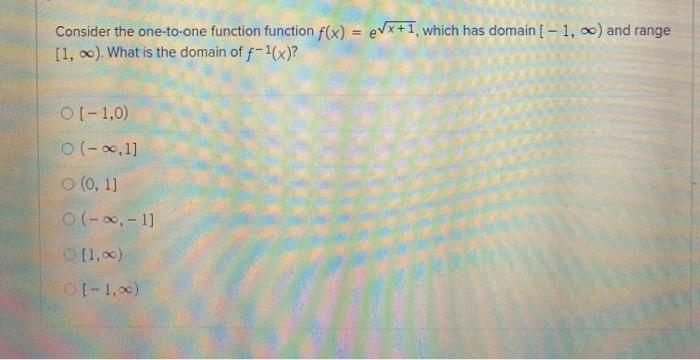 Solved Consider the one-to-one function function fleft | Chegg.com