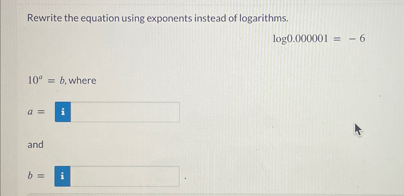 Solved Rewrite the equation using exponents instead of | Chegg.com