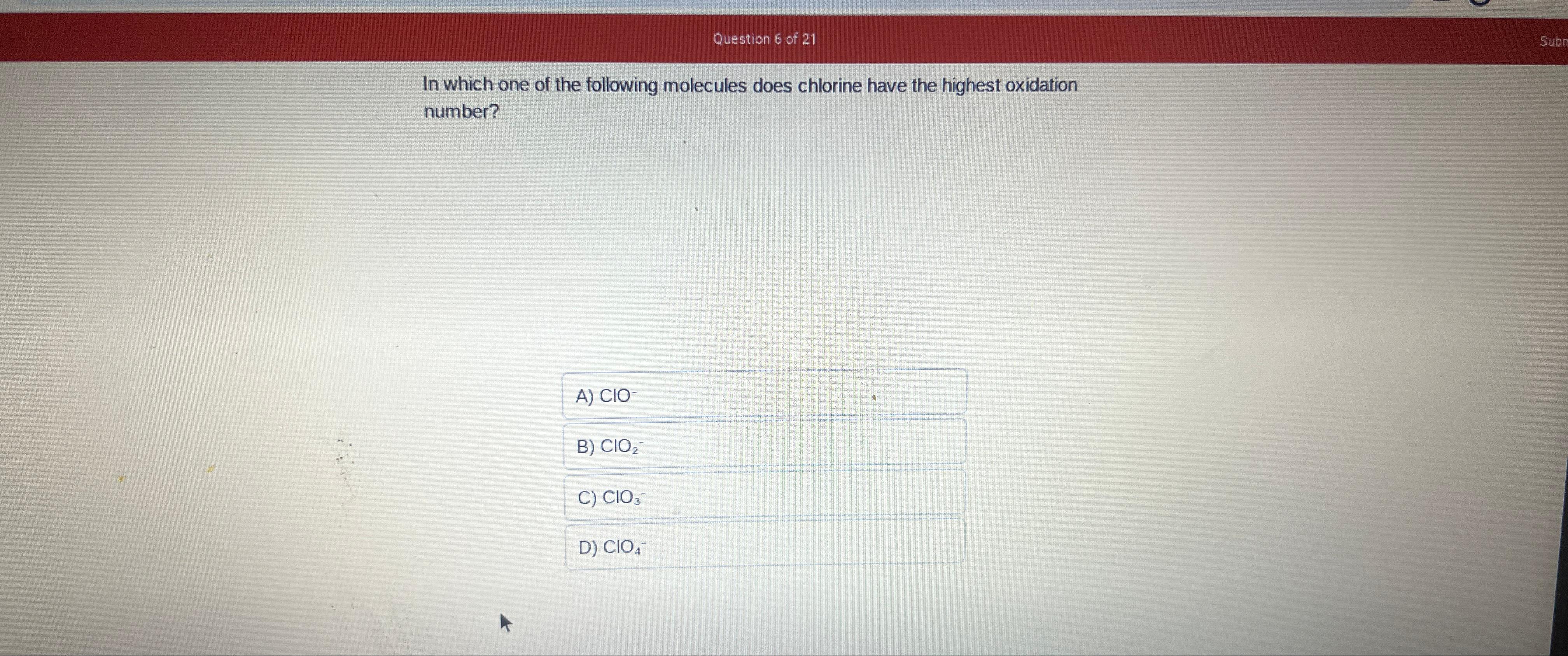 Solved Question 6 ﻿of 21In which one of the following | Chegg.com