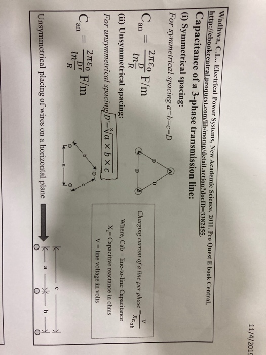 Solved 3 a) A 3 phase transmission line is arranged in a | Chegg.com