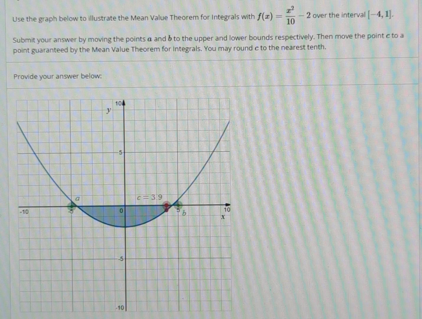 Solved Use the graph below to illustrate the Mean Value | Chegg.com
