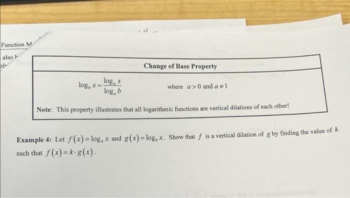 Solved Function M I also h olv 니 log, x = Change of Base | Chegg.com