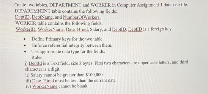 Solved This Is A Database Assignment On Access Please 7446