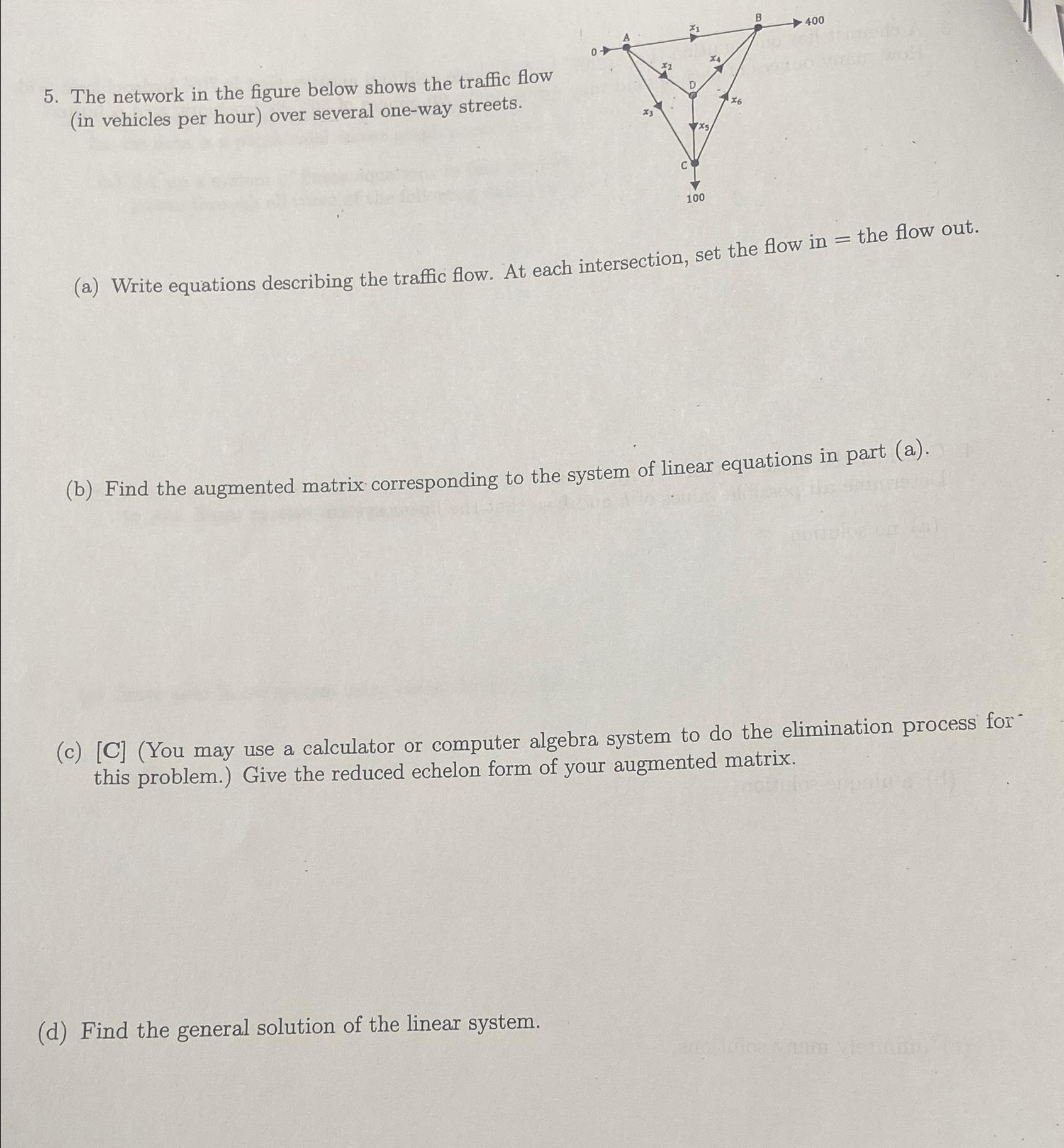 Solved The network in the figure below shows the traffic | Chegg.com