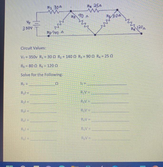 Solved Circuit Values: | Chegg.com