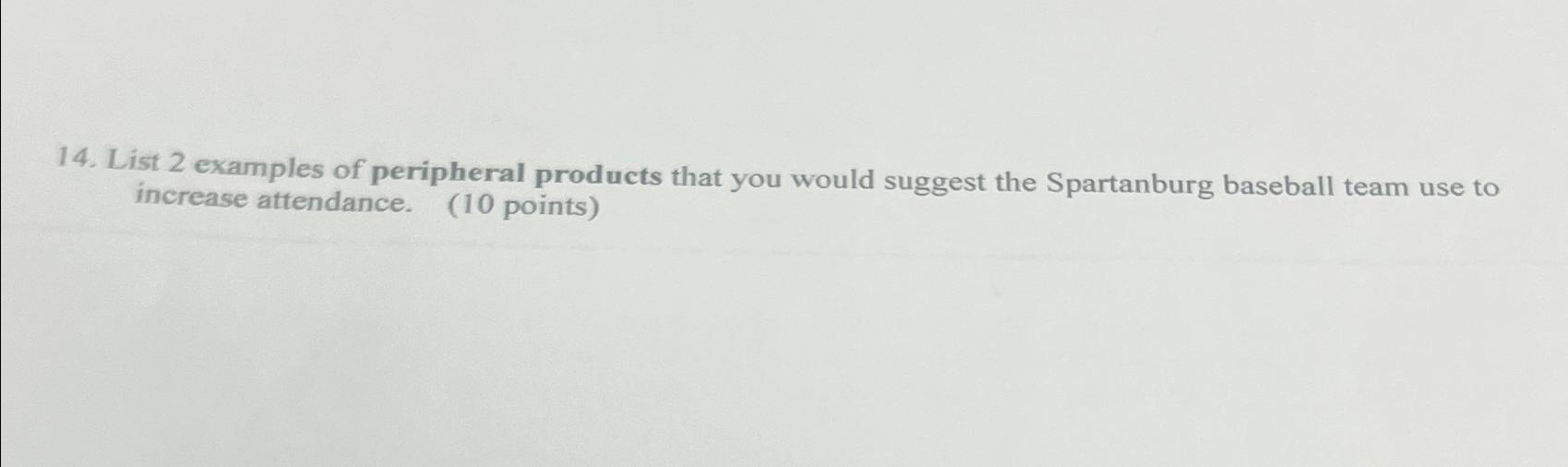 Solved List 2 ﻿examples of peripheral products that you | Chegg.com