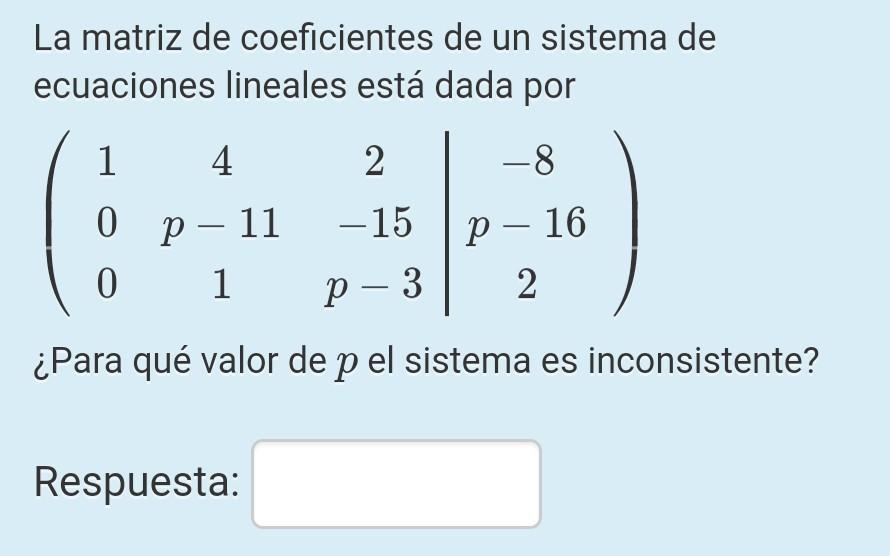Solved The coefficient matrix of a system of linear | Chegg.com