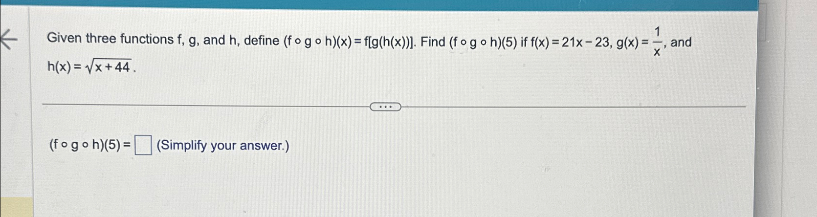Solved Given three functions f,g, ﻿and h, ﻿define | Chegg.com