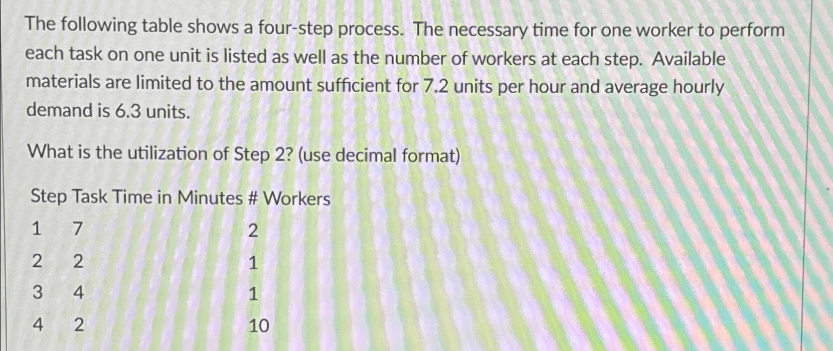 Solved The following table shows a four-step process. The | Chegg.com