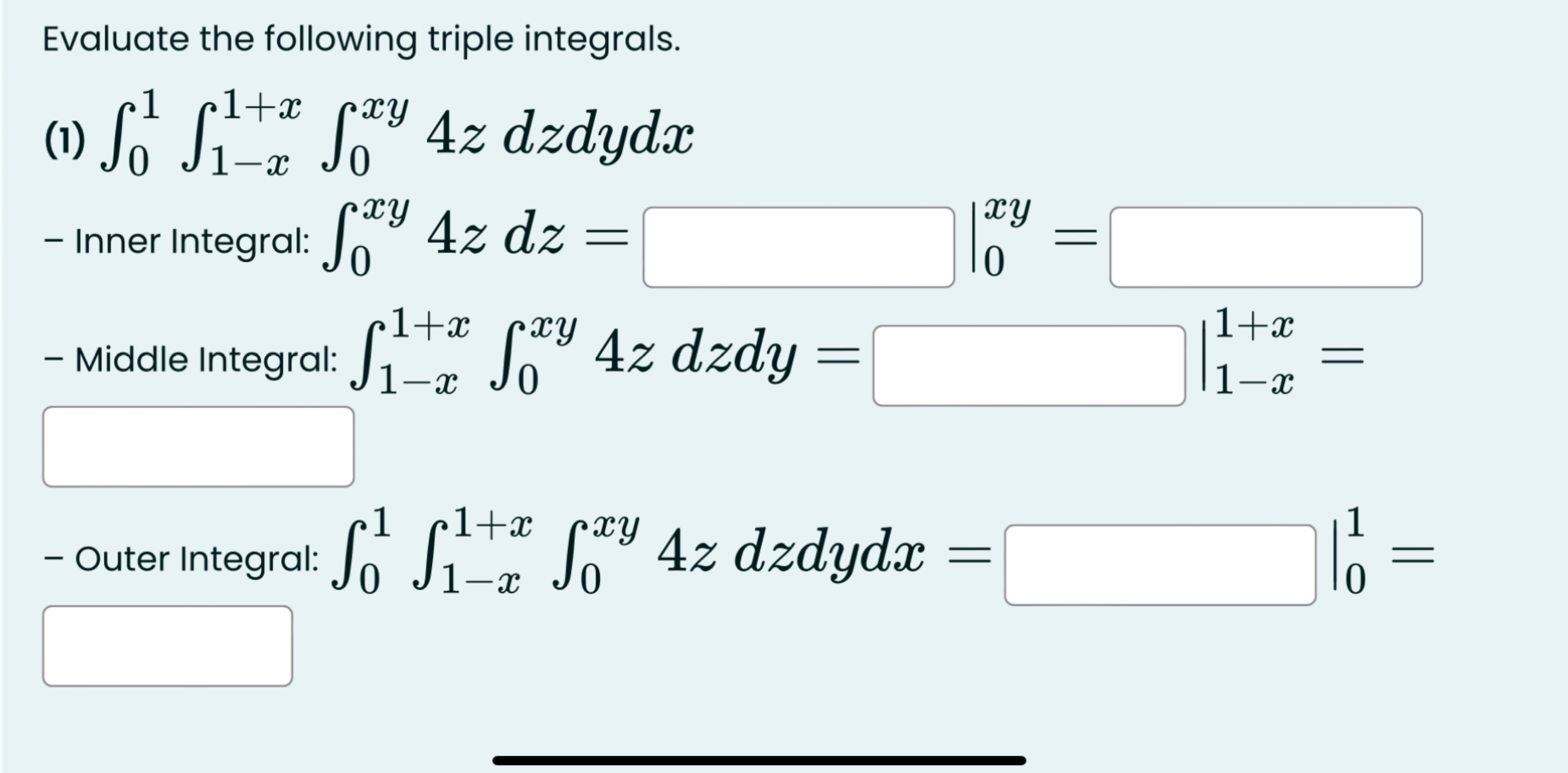 Solved Evaluate the following triple | Chegg.com