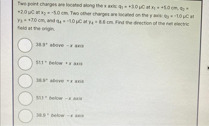 Solved Two point charges are located along the x axis: | Chegg.com