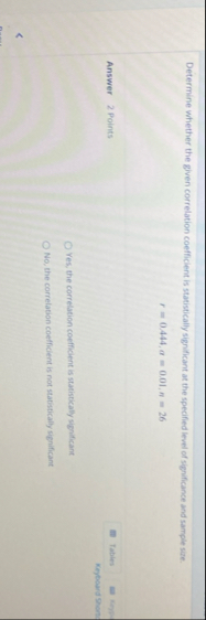 Solved Determine whether the given correlation coefficient | Chegg.com