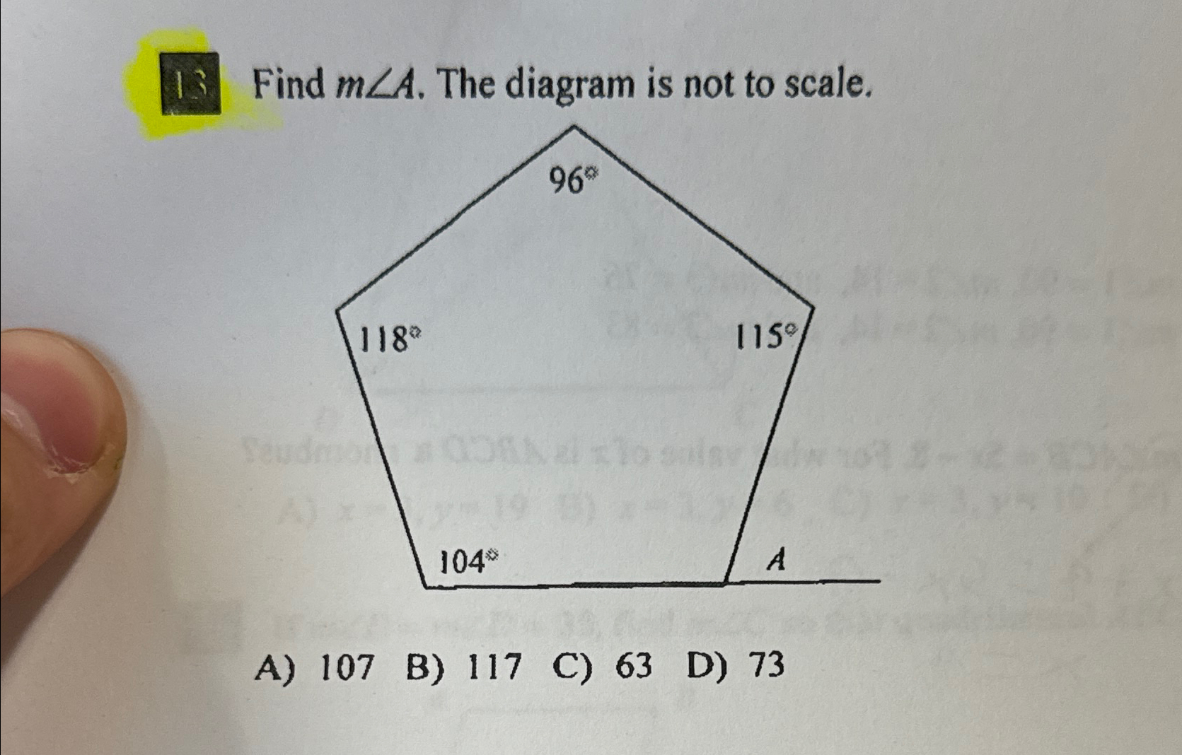 Solved 1: Find m?A. ﻿The diagram is not to | Chegg.com