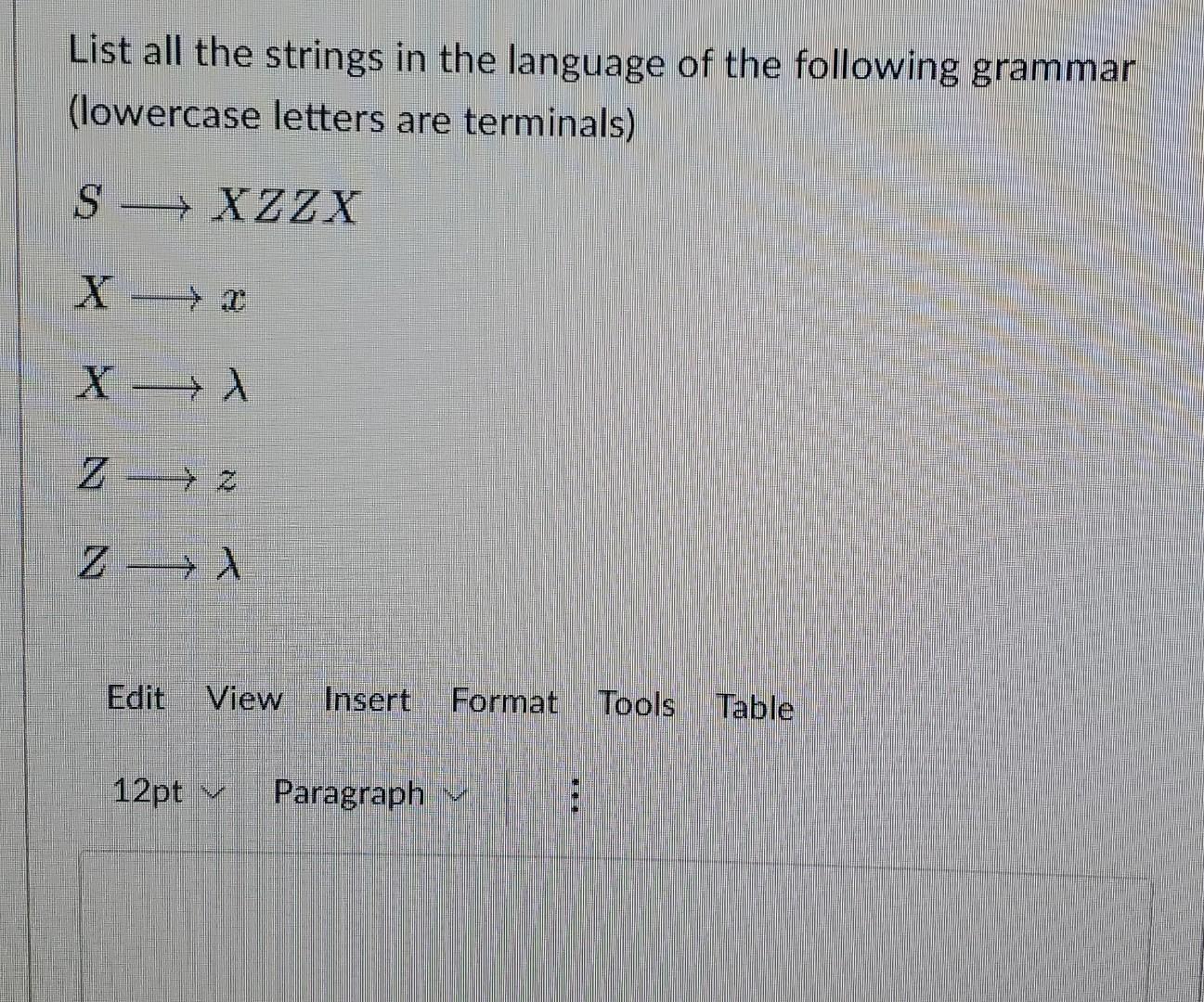 Solved List all the strings in the language of the following | Chegg.com